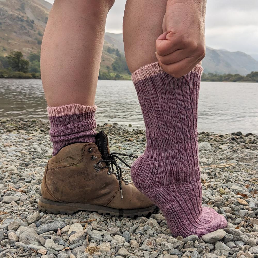 British Wool Socks - Lilac and Pale Pink – Warmcor